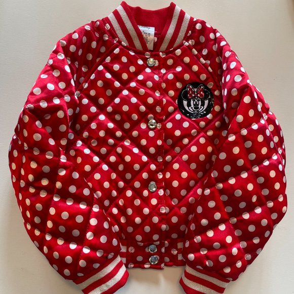 Disney | Jackets & Coats | Disney Minnie Mouse Size 4t Red White Polka ...